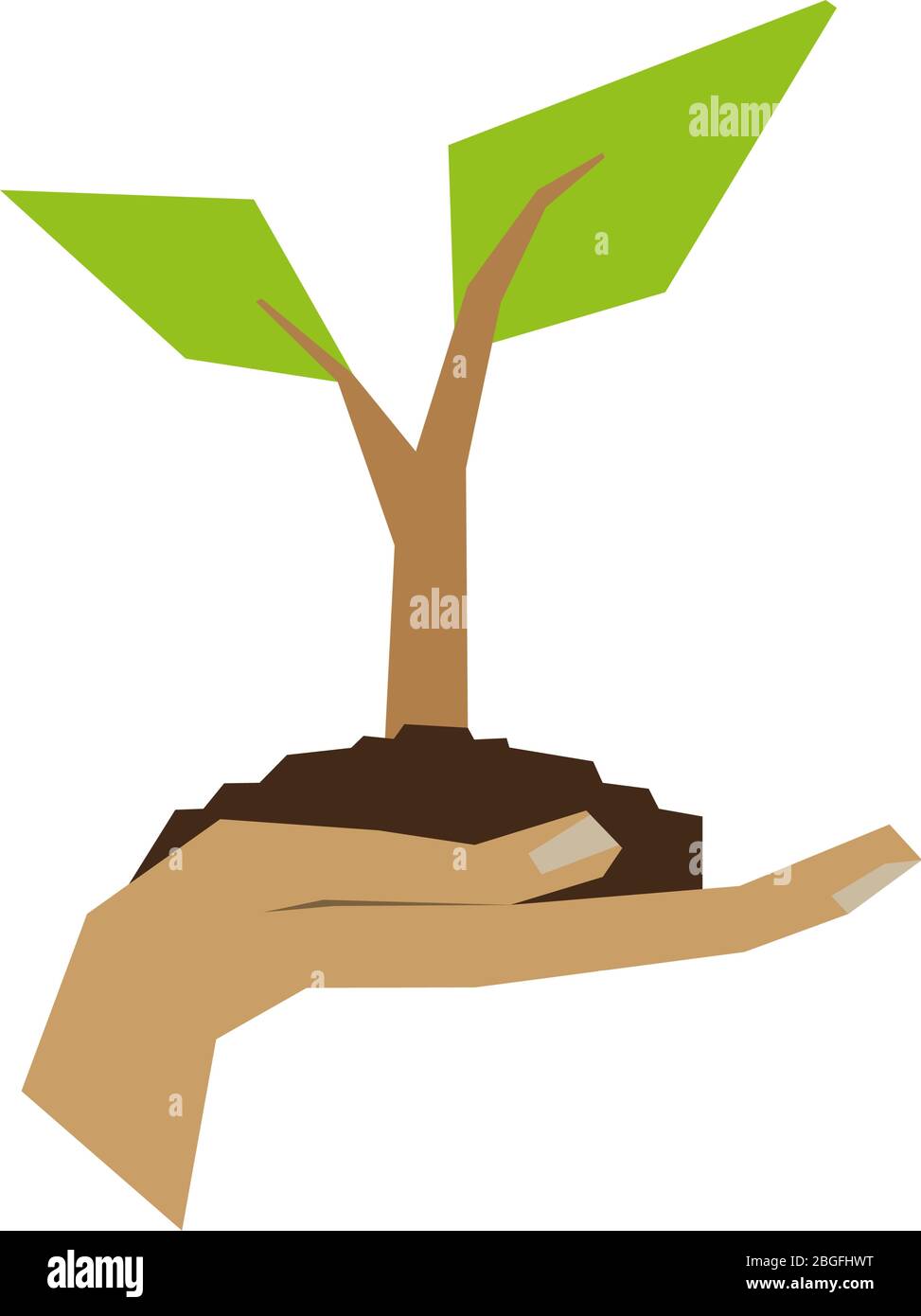 Plant over a hand Stock Vector Image & Art - Alamy