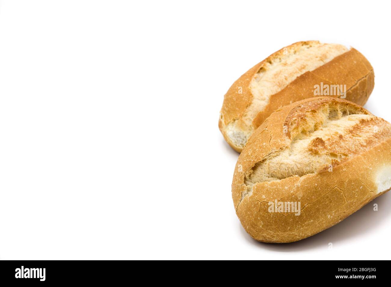 Baked small breads isolated on white background. Copy space Stock Photo ...