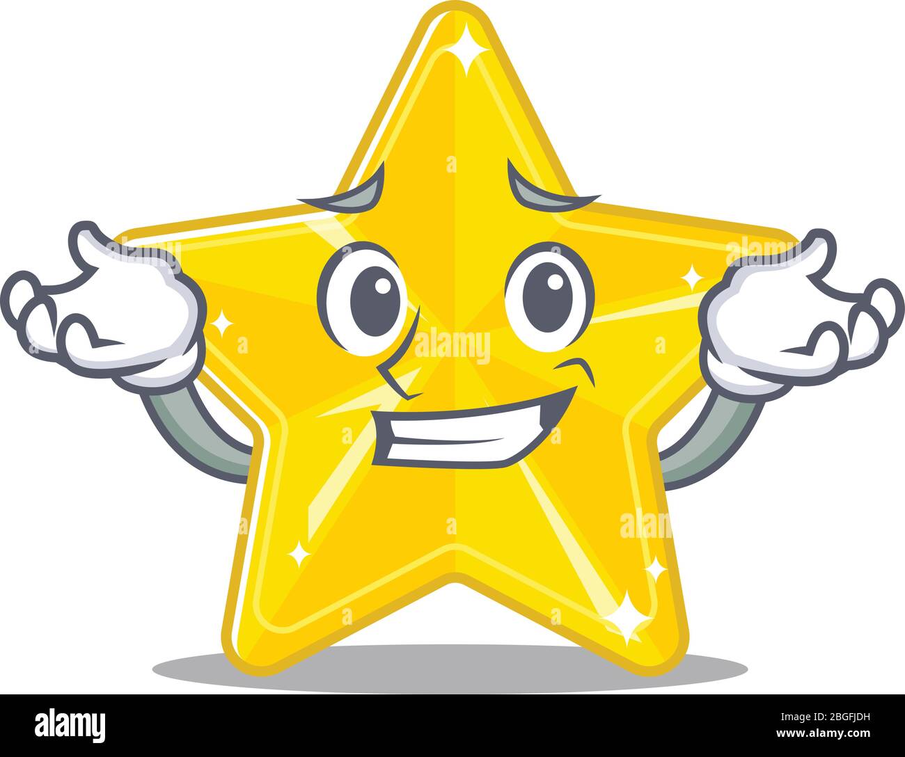 A picture of grinning shiny star cartoon design concept Stock Vector ...