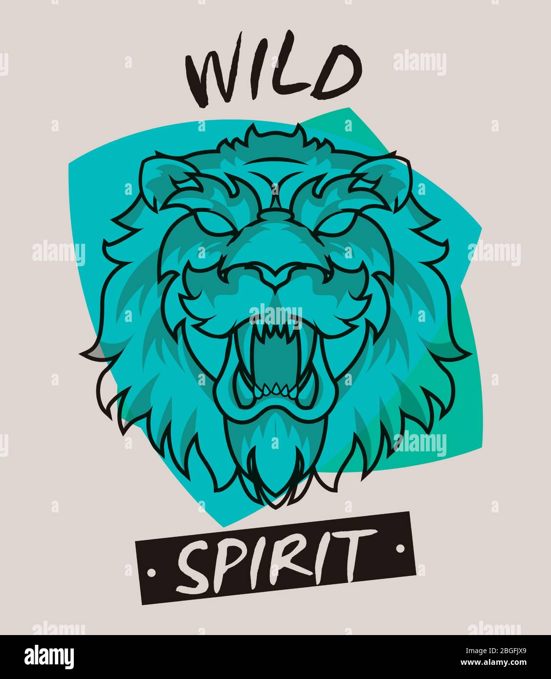 wild lion spirit creative design Stock Vector Image & Art - Alamy