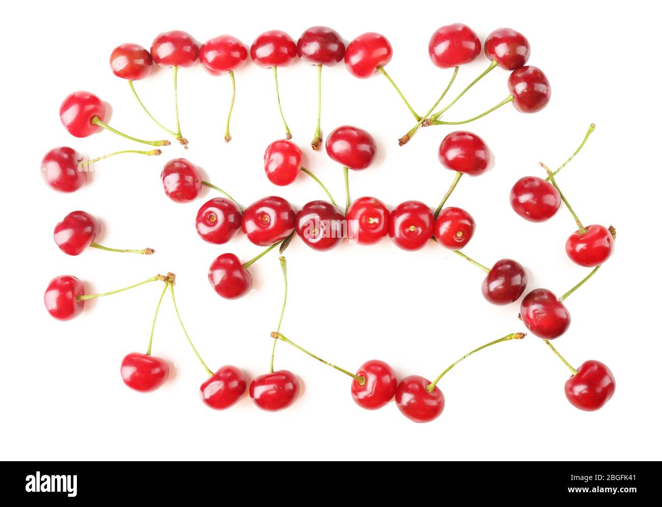 Sweet cherries isolated on white Stock Photo - Alamy