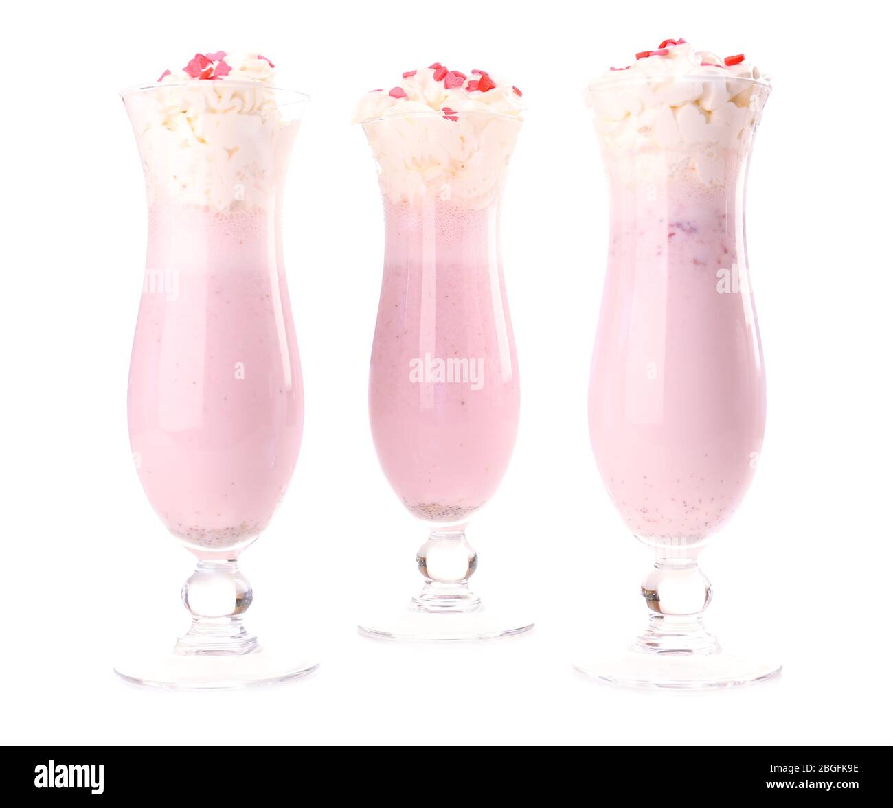 Delicious milkshake isolated on white Stock Photo - Alamy