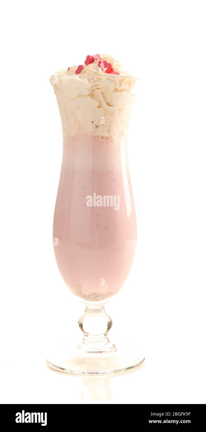 Delicious milkshake isolated on white Stock Photo - Alamy