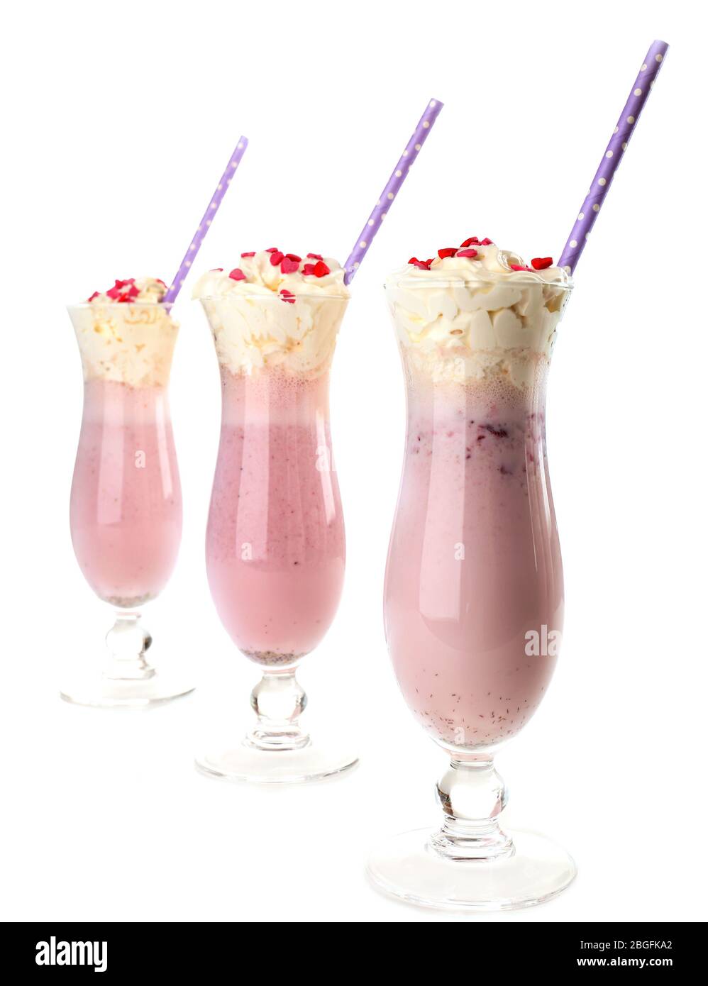 Delicious milkshake isolated on white Stock Photo - Alamy