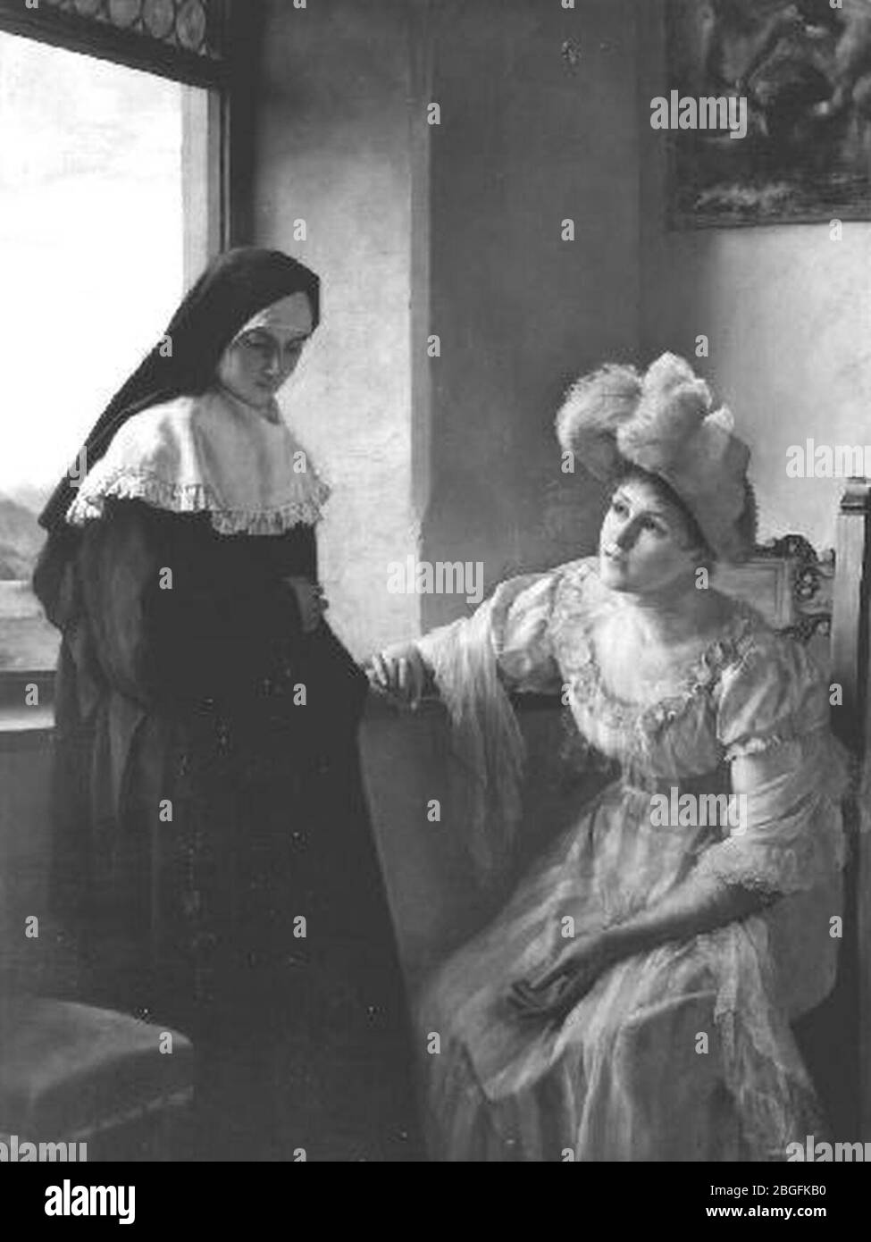 Hermann Engelhardt 1853- - Dve sestry Stock Photo - Alamy