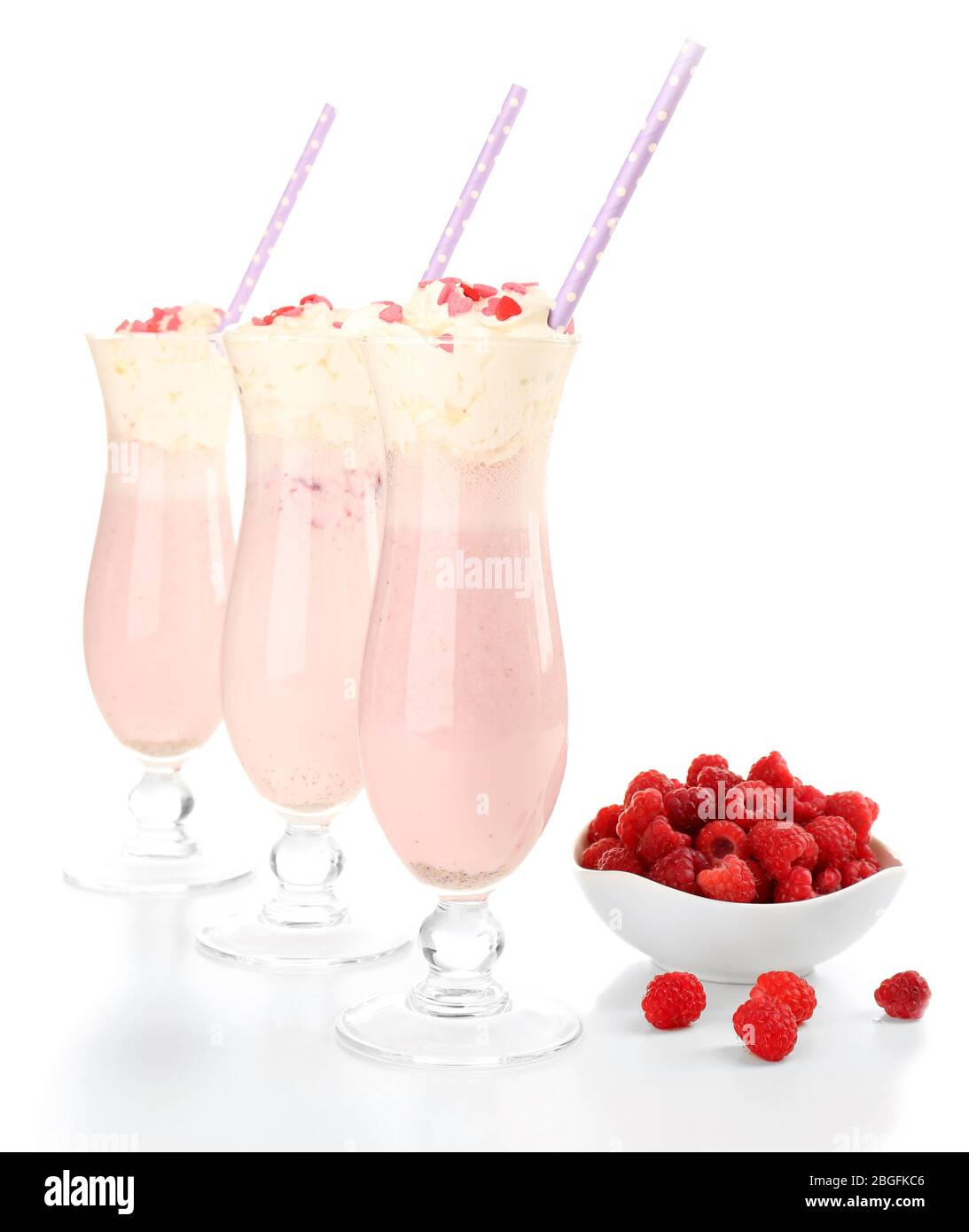 Delicious milkshake isolated on white Stock Photo - Alamy