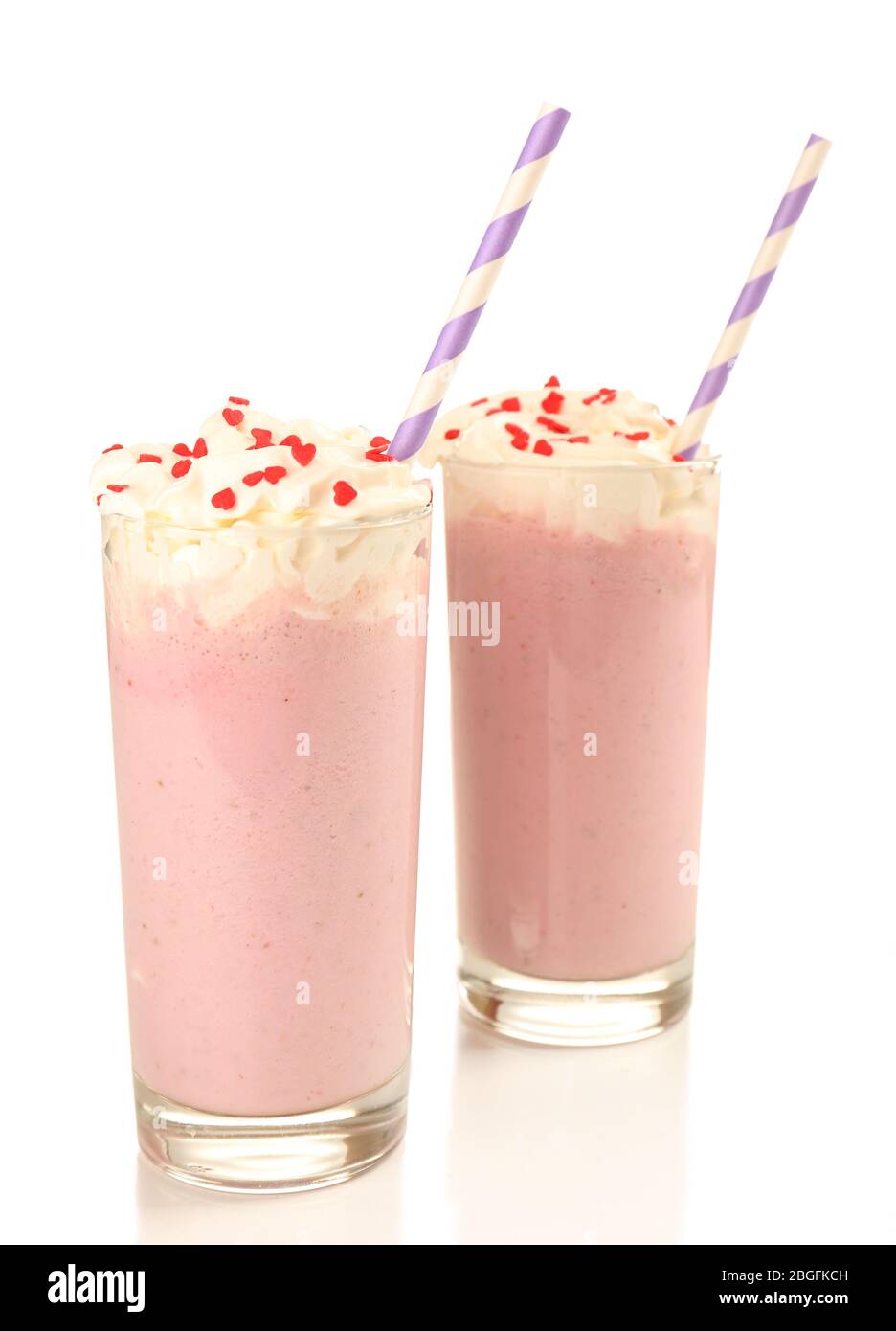 Delicious milkshake isolated on white Stock Photo - Alamy