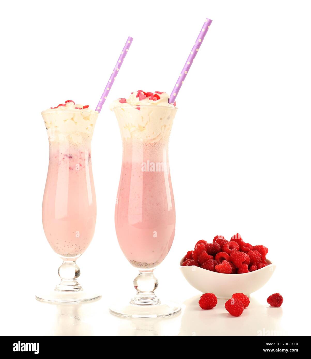 Delicious milkshake isolated on white Stock Photo - Alamy