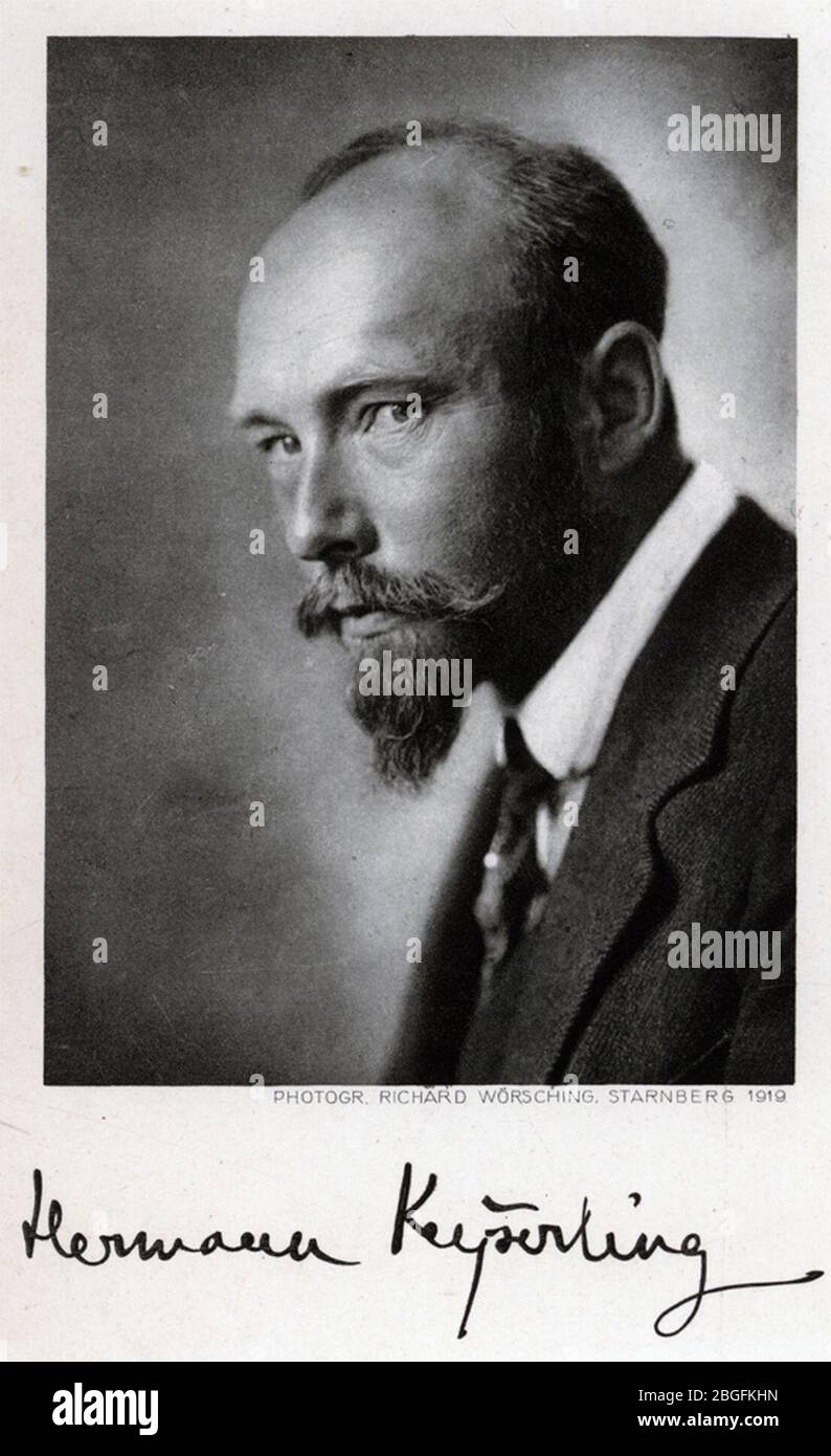 Hermann Graf Keyserling 1919. Foto von Richard Wörsching Stock Photo ...