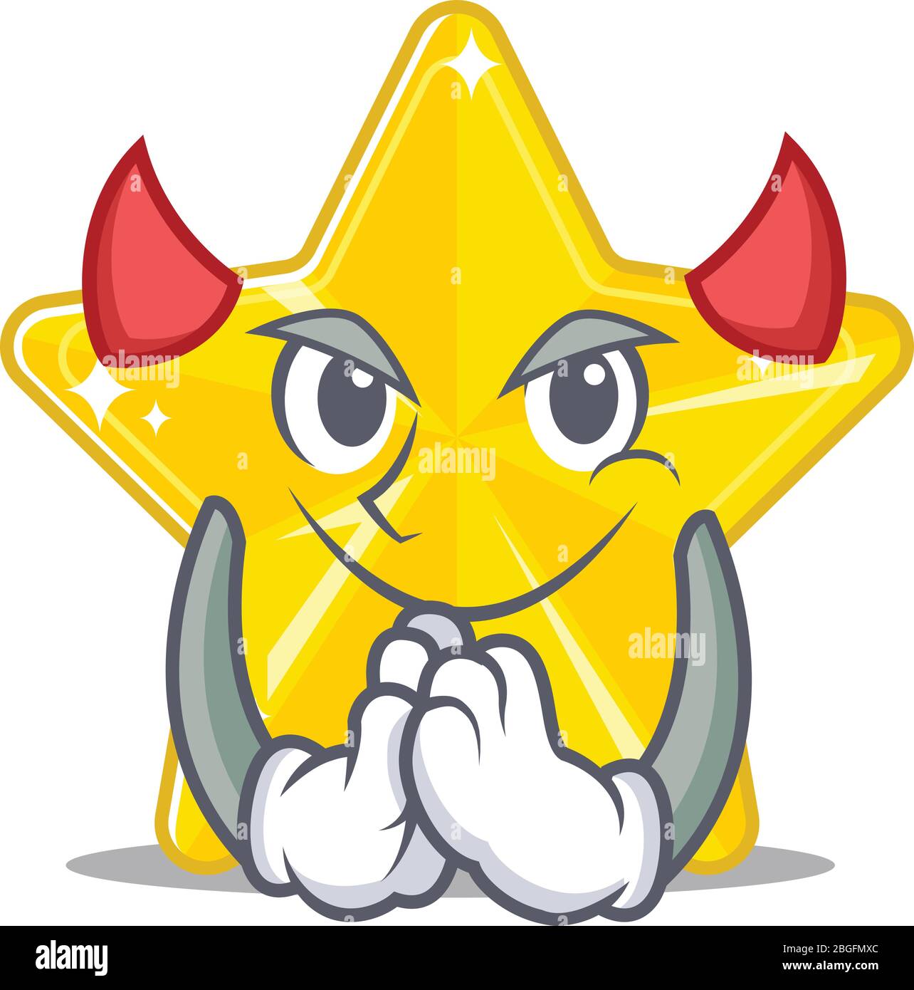 Shiny star dressed as devil cartoon character design style Stock Vector ...