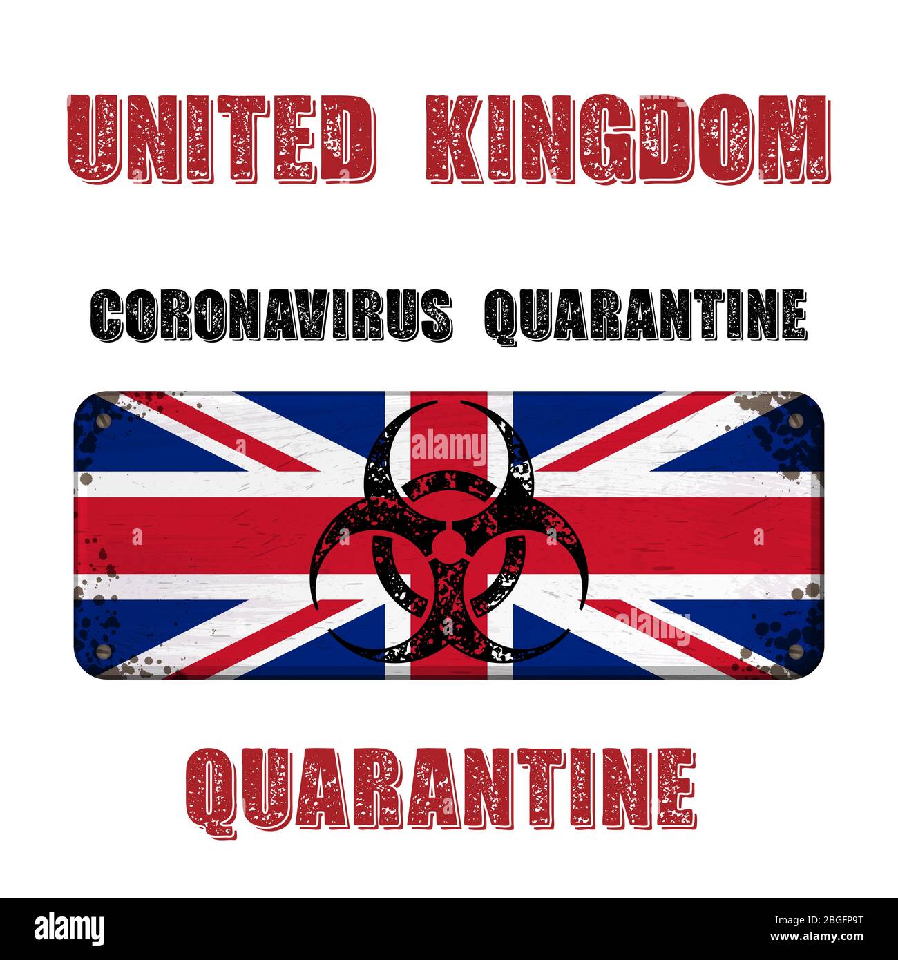 Grunge United Kingdom quarantine nameplate flag Stock Vector Image ...