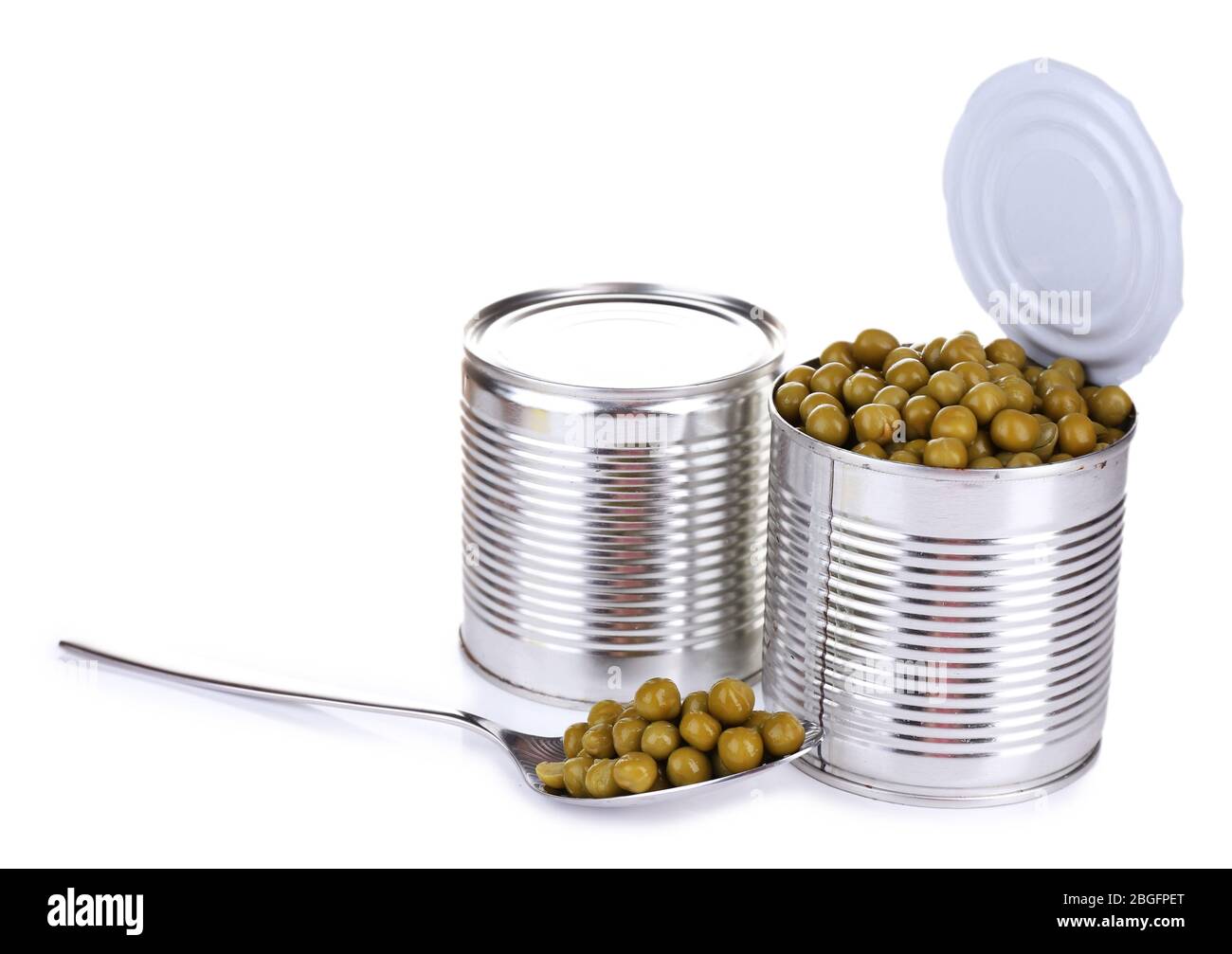 Heap canned green peas Cut Out Stock Images & Pictures - Alamy