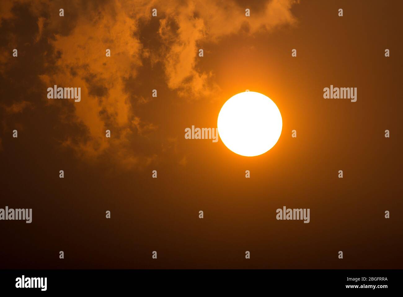 Sun in Smoke and Pollution Haze of Chiangmai sky Stock Photo - Alamy