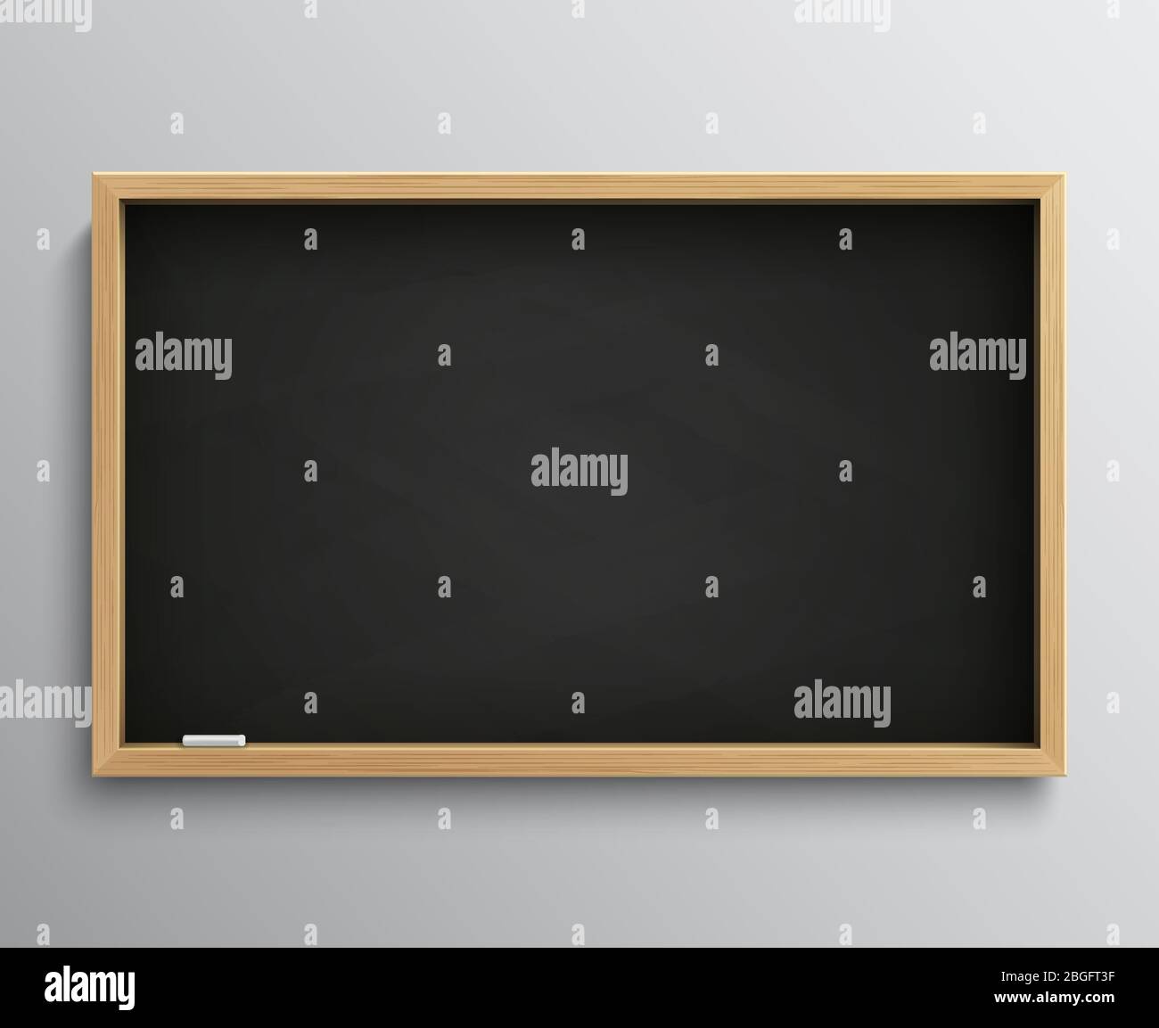 Blank retro class blackboard with chalk pieces. Empty black chalkboard ...