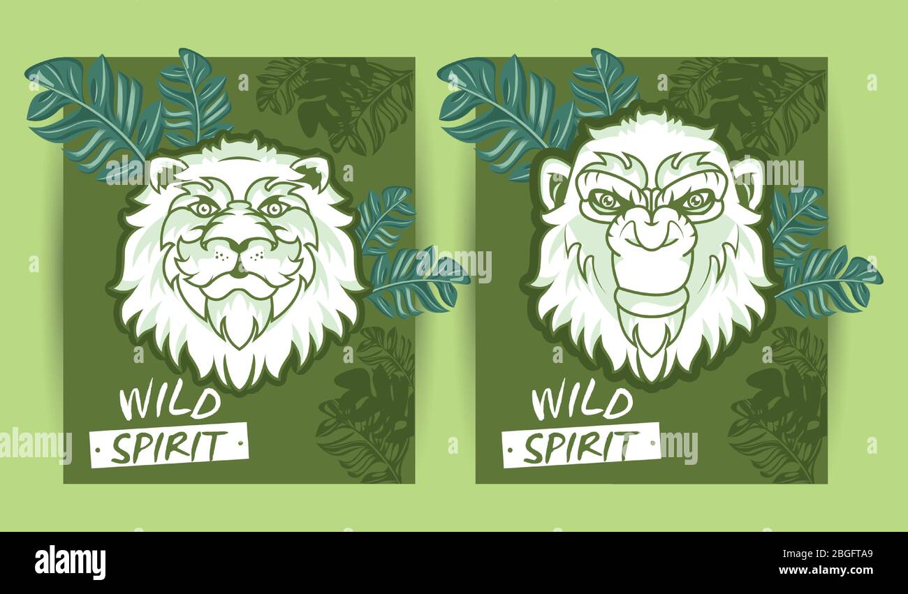 wild animals spirit creative design Stock Vector Image & Art - Alamy