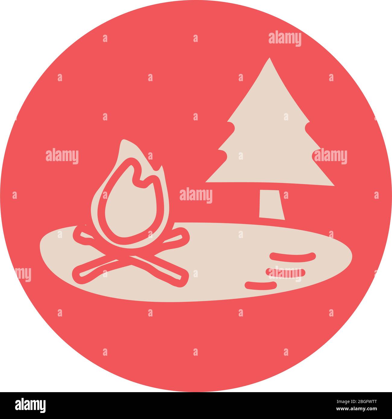 camp fire block style icon Stock Vector Image & Art - Alamy