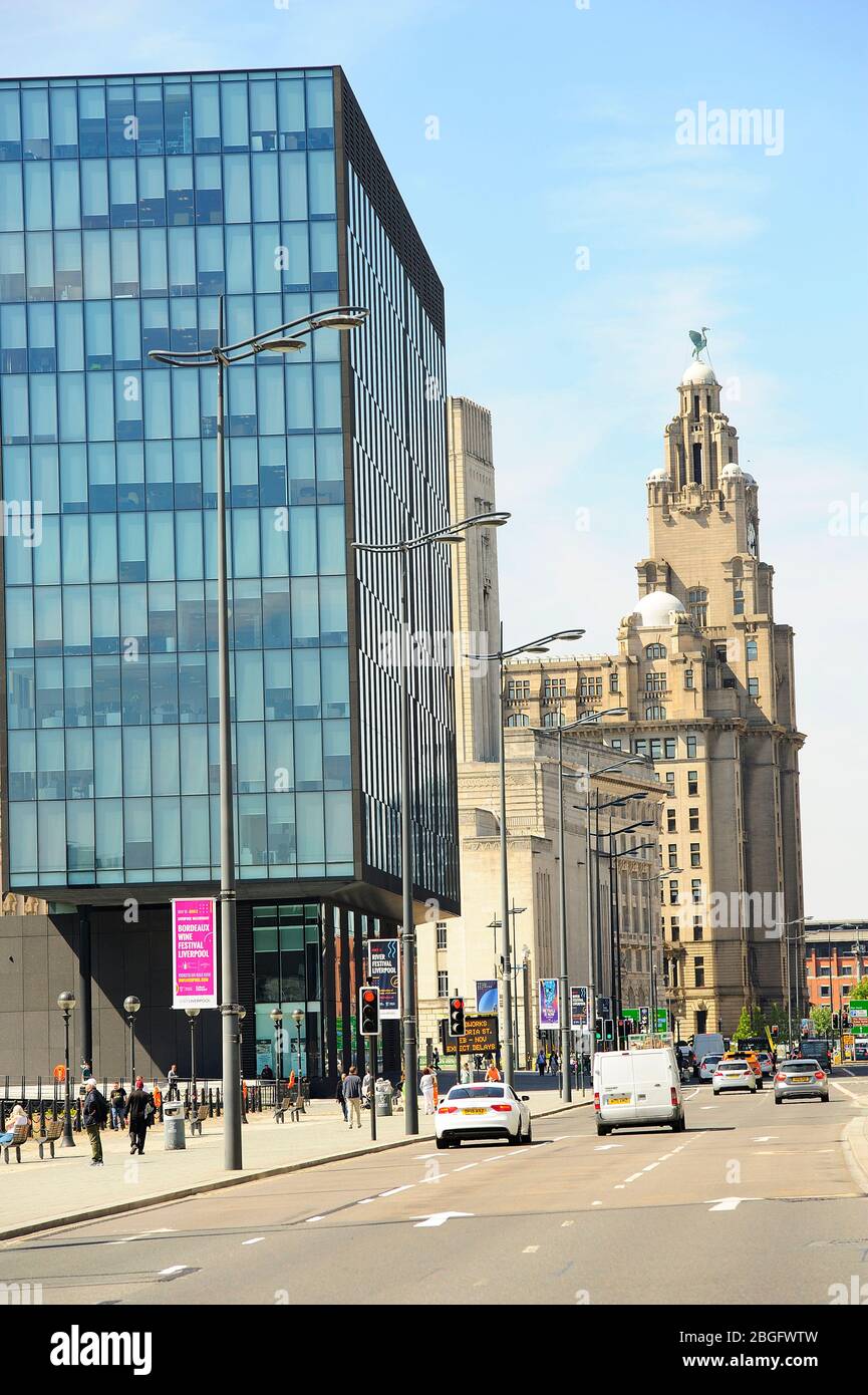 Canning Dock development (foreground) and the Liver Building from the ...