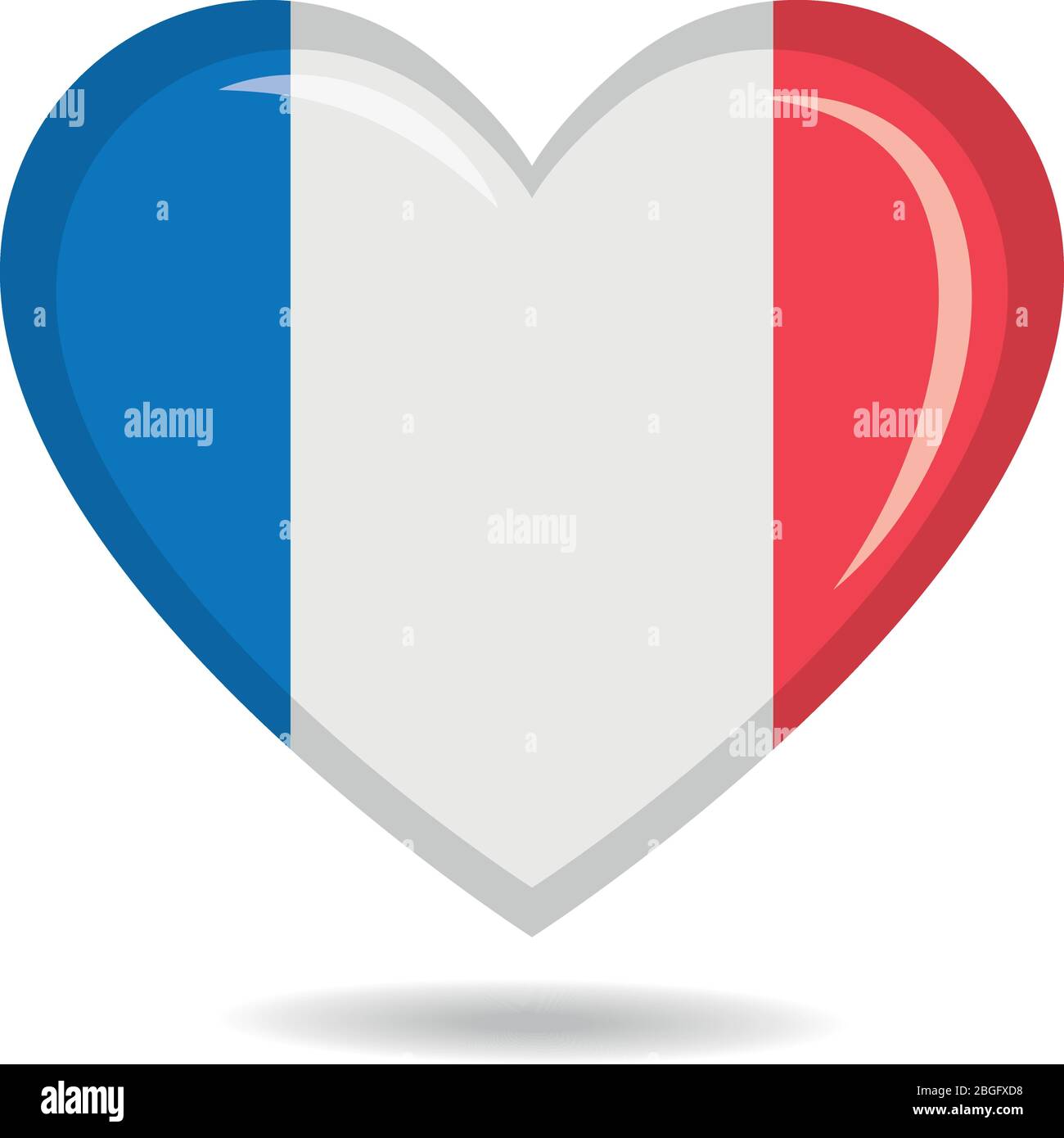 France national flag in heart shape vector illustration Stock Vector ...
