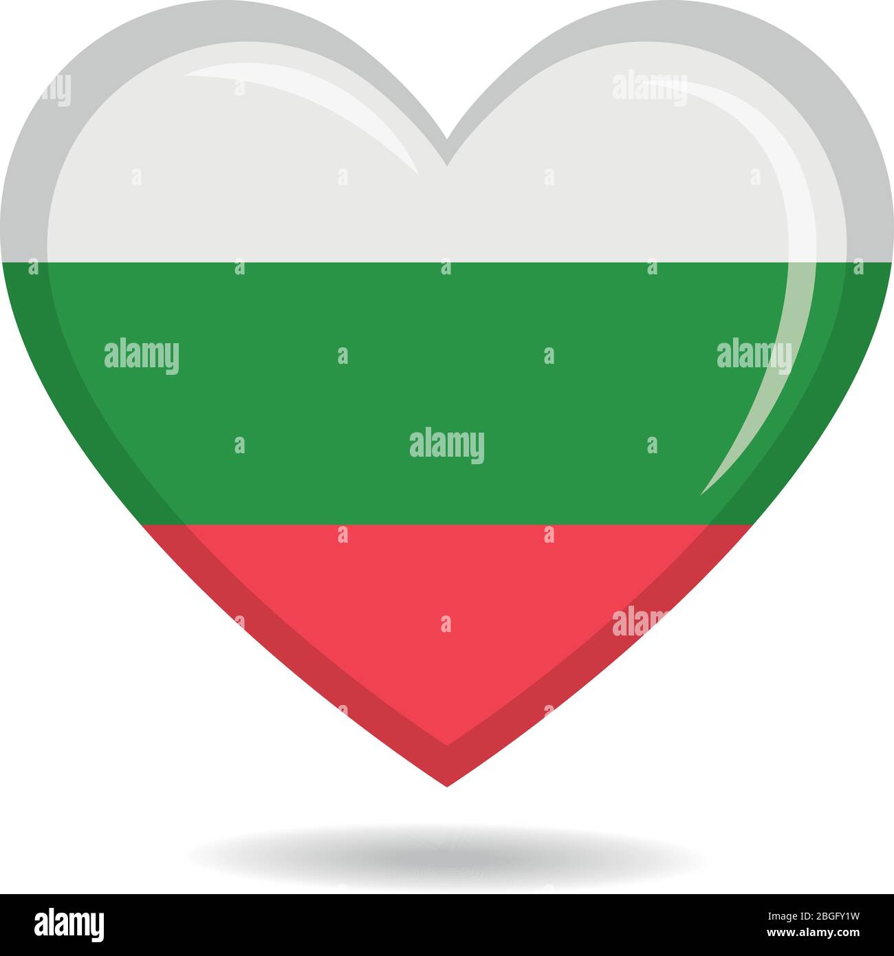 Bulgaria national flag in heart shape vector illustration Stock Vector ...