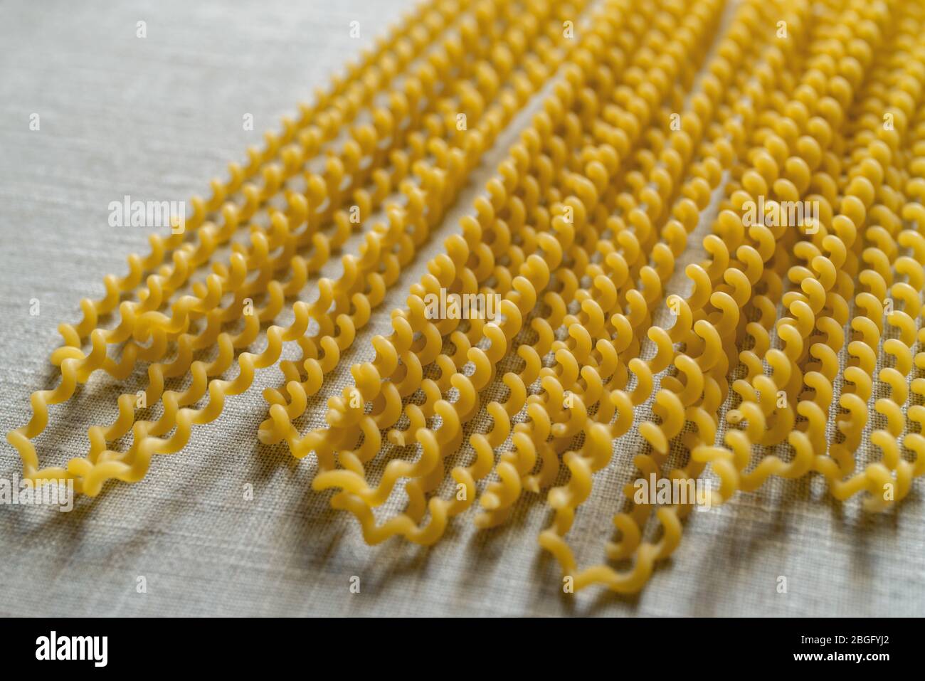 Italian uncooked dry pasta Fusilli lunghi bucati Stock Photo - Alamy