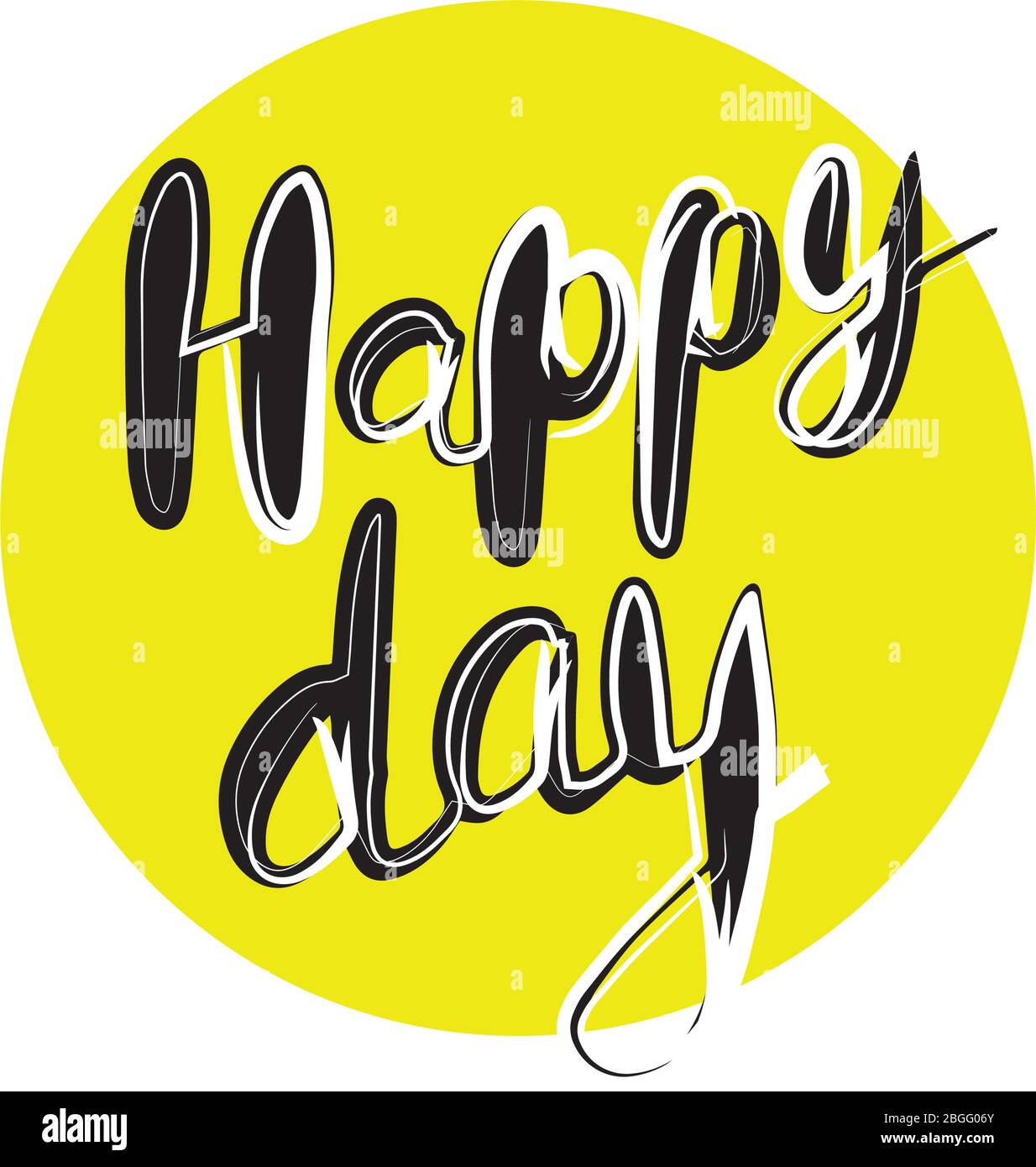 Vector lettering happy day Stock Vector Image & Art - Alamy