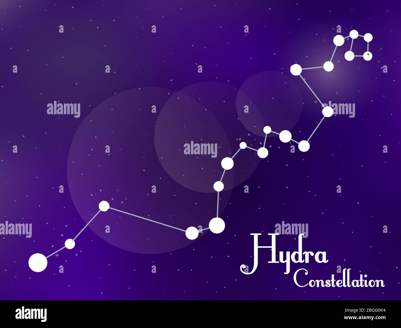 Hydra constellation. Starry night sky. Cluster of stars, galaxy. Deep space. Vector illustration ...