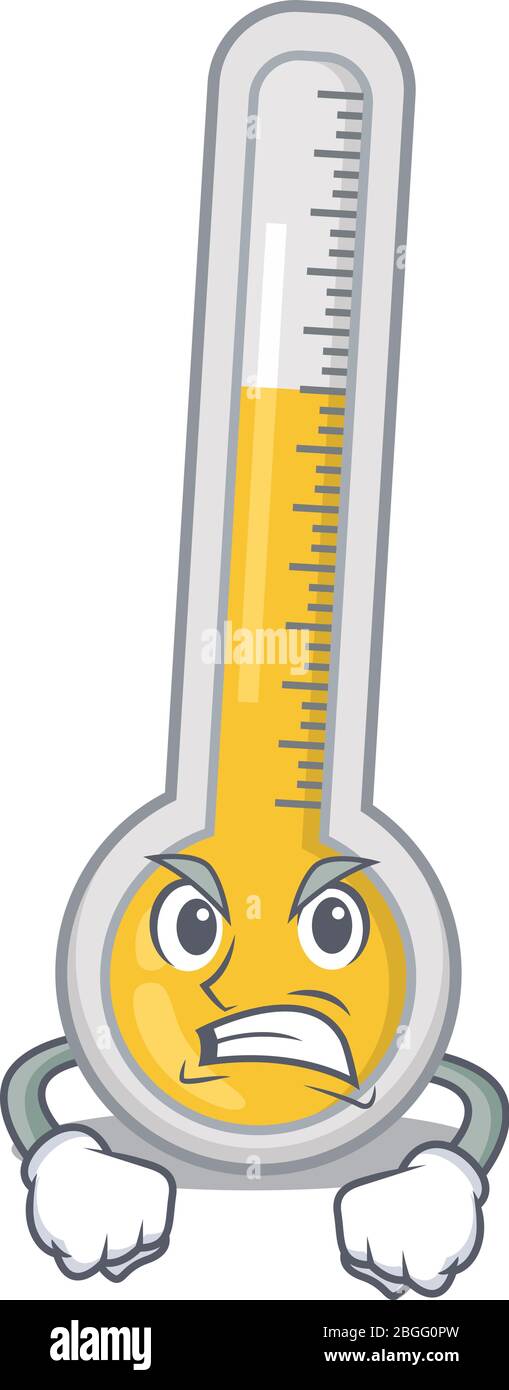 Mascot design concept of warm thermometer with angry face Stock Vector ...