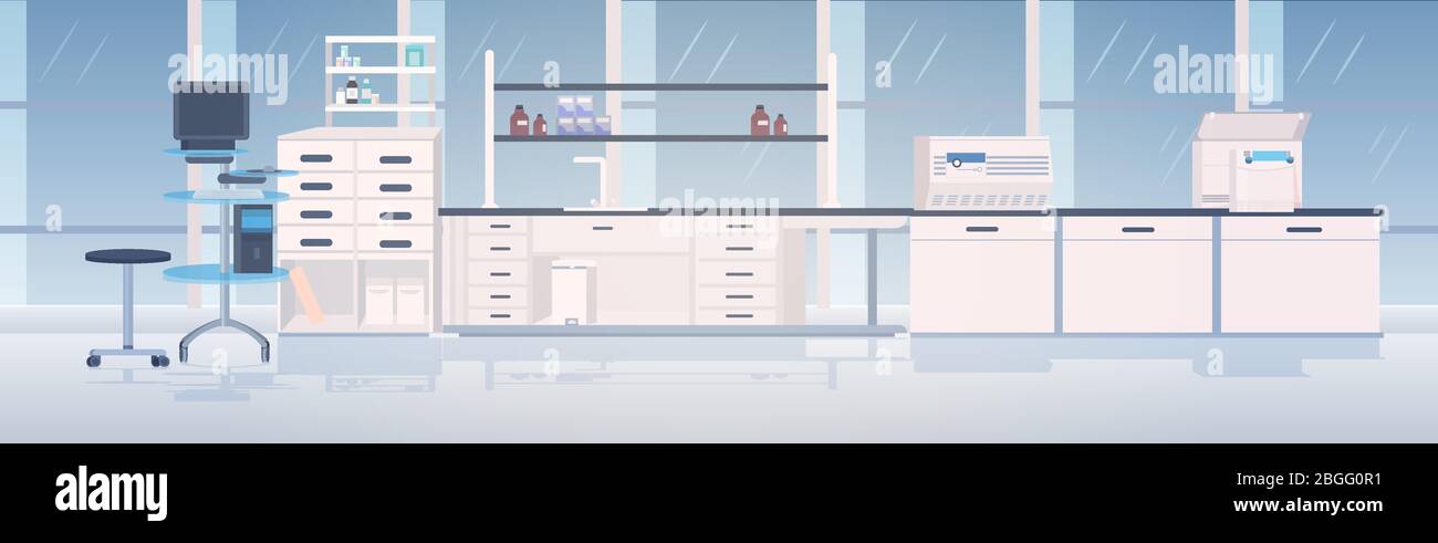 modern lab interior empty no people chemical laboratory with furniture ...