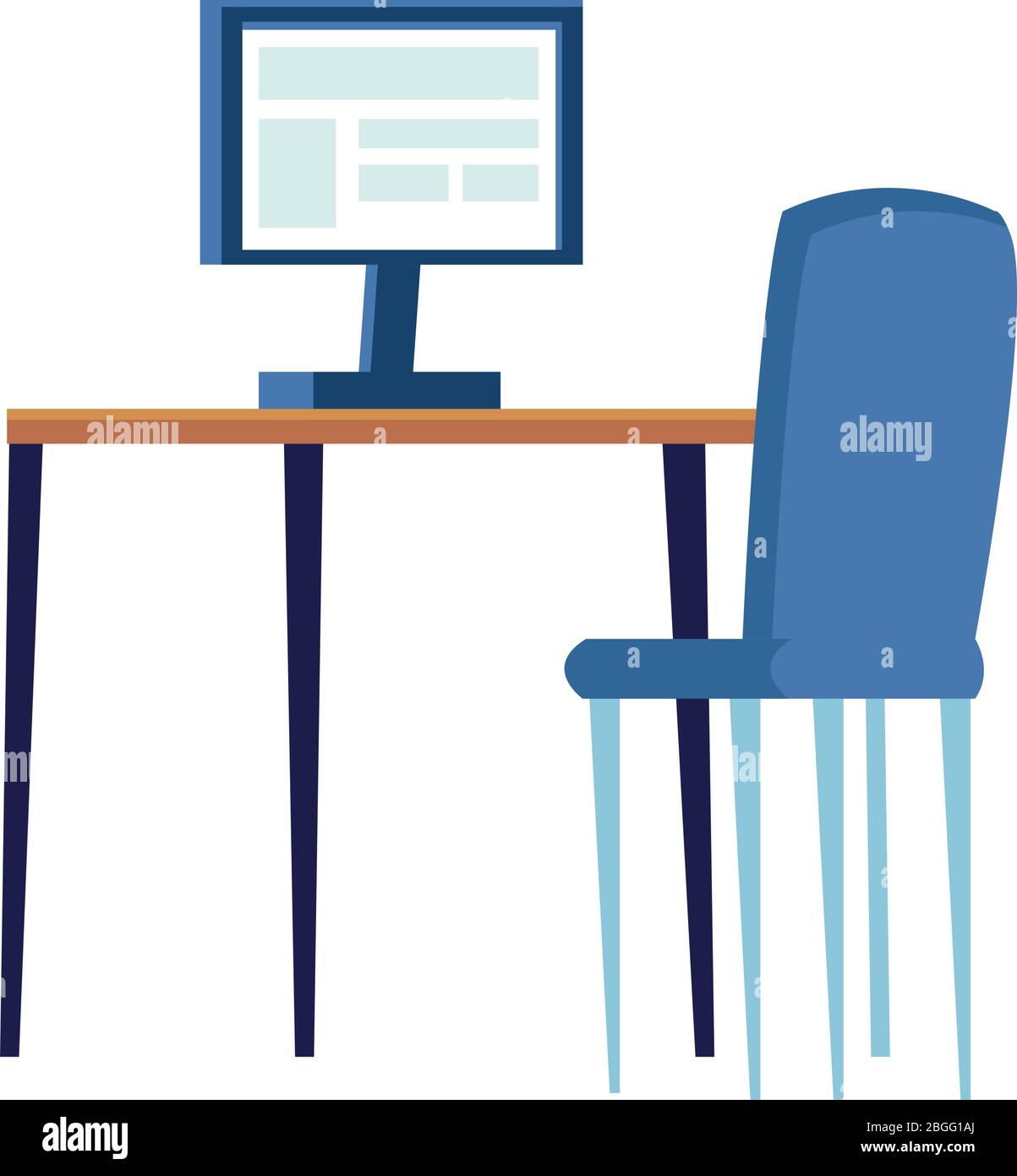 desktop in desk office workplace Stock Vector Image & Art - Alamy