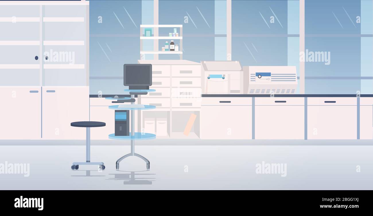 modern lab interior empty no people chemical laboratory with furniture ...