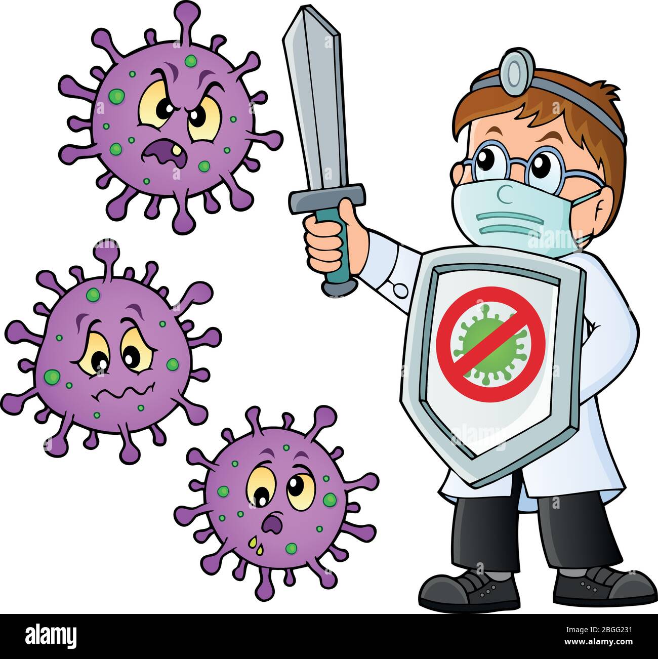 Doctor fighting virus theme image 3 - eps10 vector illustration Stock ...