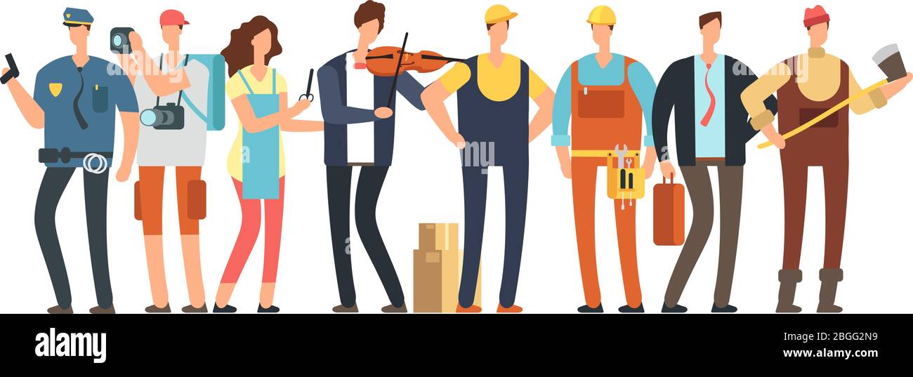 Men and women of different professions. Professional people group ...