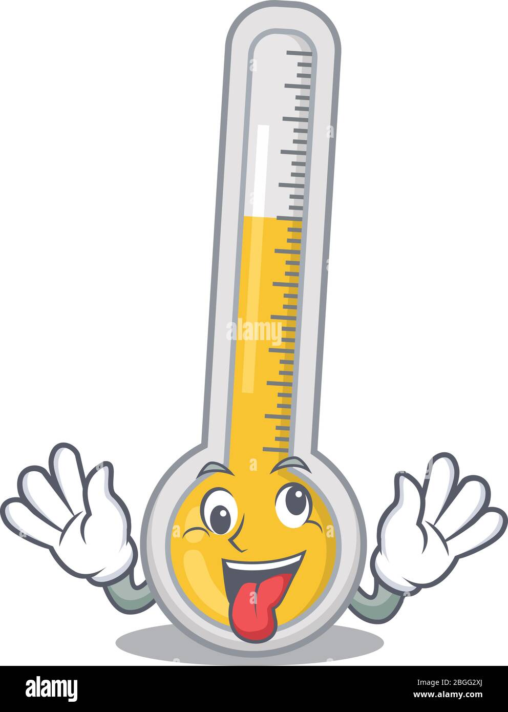 A cartoon design of warm thermometer having a crazy face Stock Vector ...