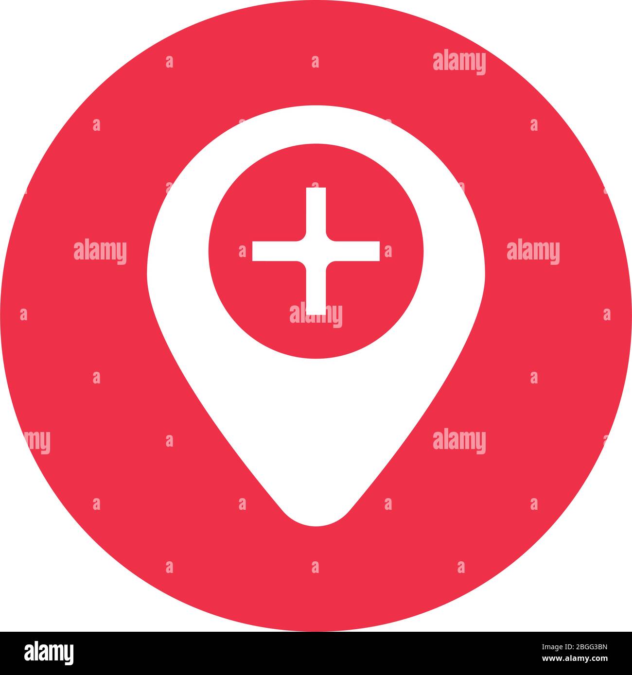 medical cross symbol in pin location silhouette gradient style Stock ...