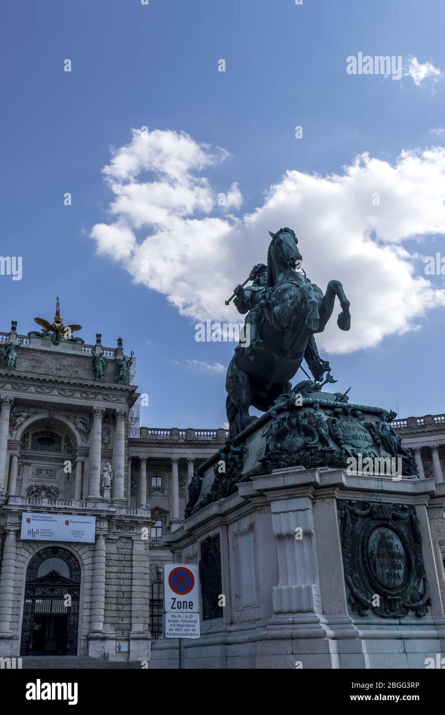 Statue of Prince Eugene in front of Hofburg palace, Vienna, Austria ...