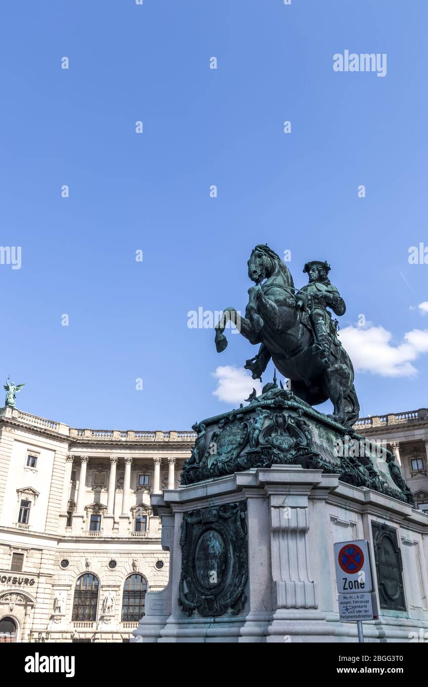Statue of Prince Eugene in front of Hofburg palace, Vienna, Austria ...