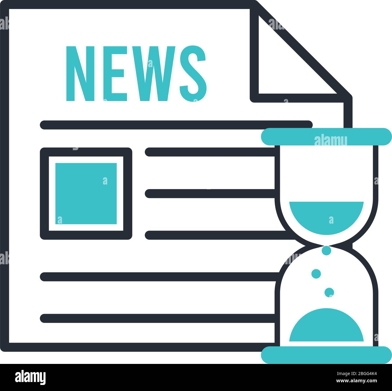 hourglass timer with newspaper icons Stock Vector Image & Art - Alamy