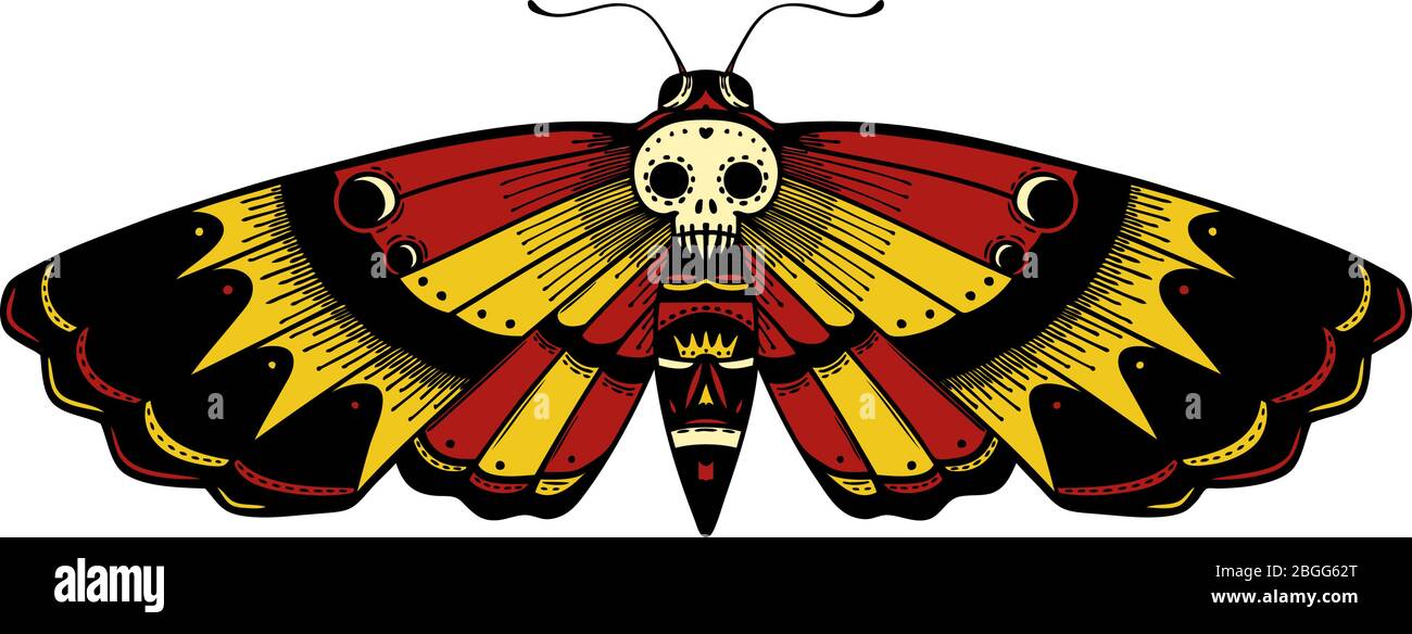 Traditional Death Moth Tattoo