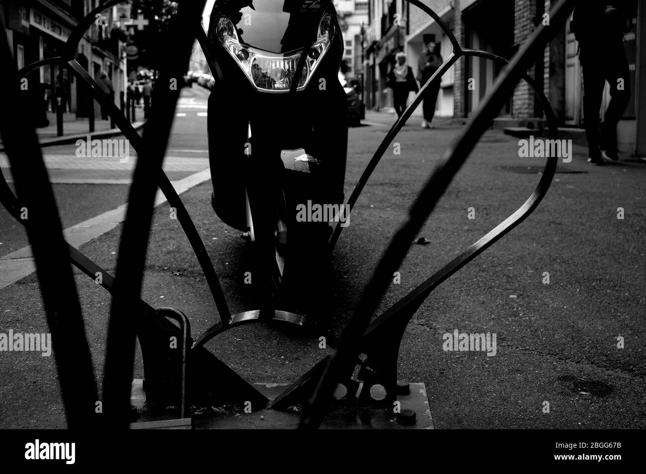 Empty bicycle rack for parking set on car park hi-res stock photography and images - Alamy