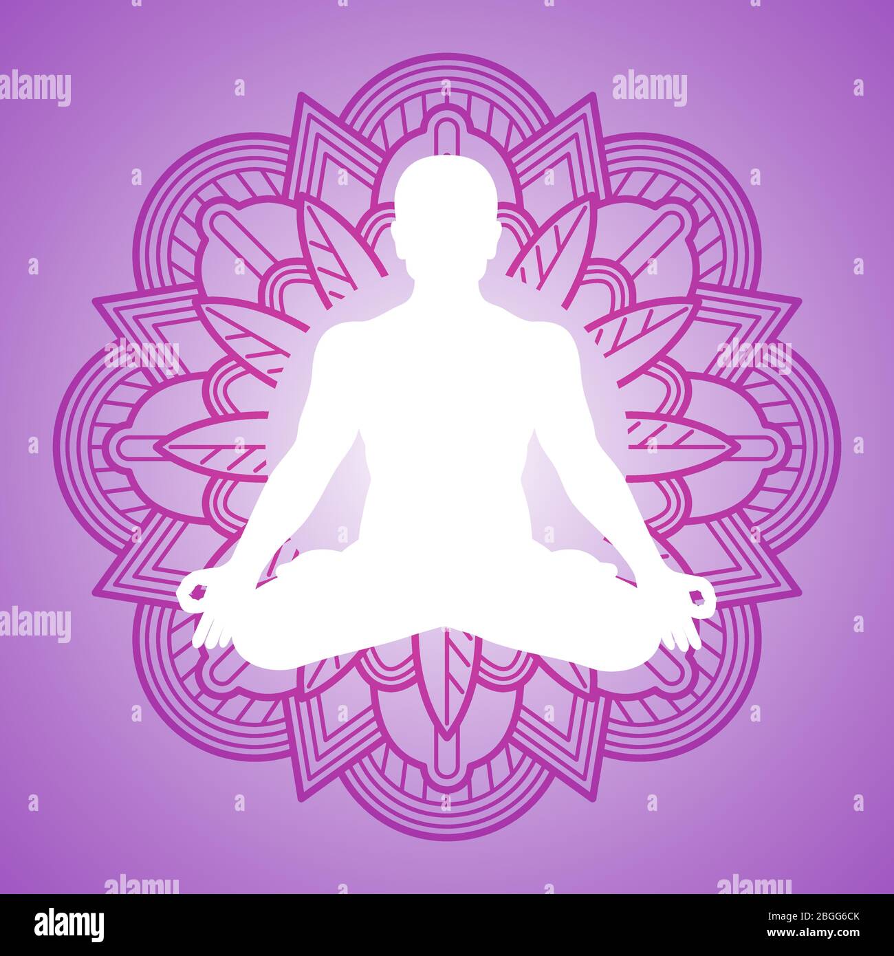 Meditation person on flower mandala frame. Yoga logo design. Vector ... Meditation person on flower mandala frame. Yoga logo design. Vector ...