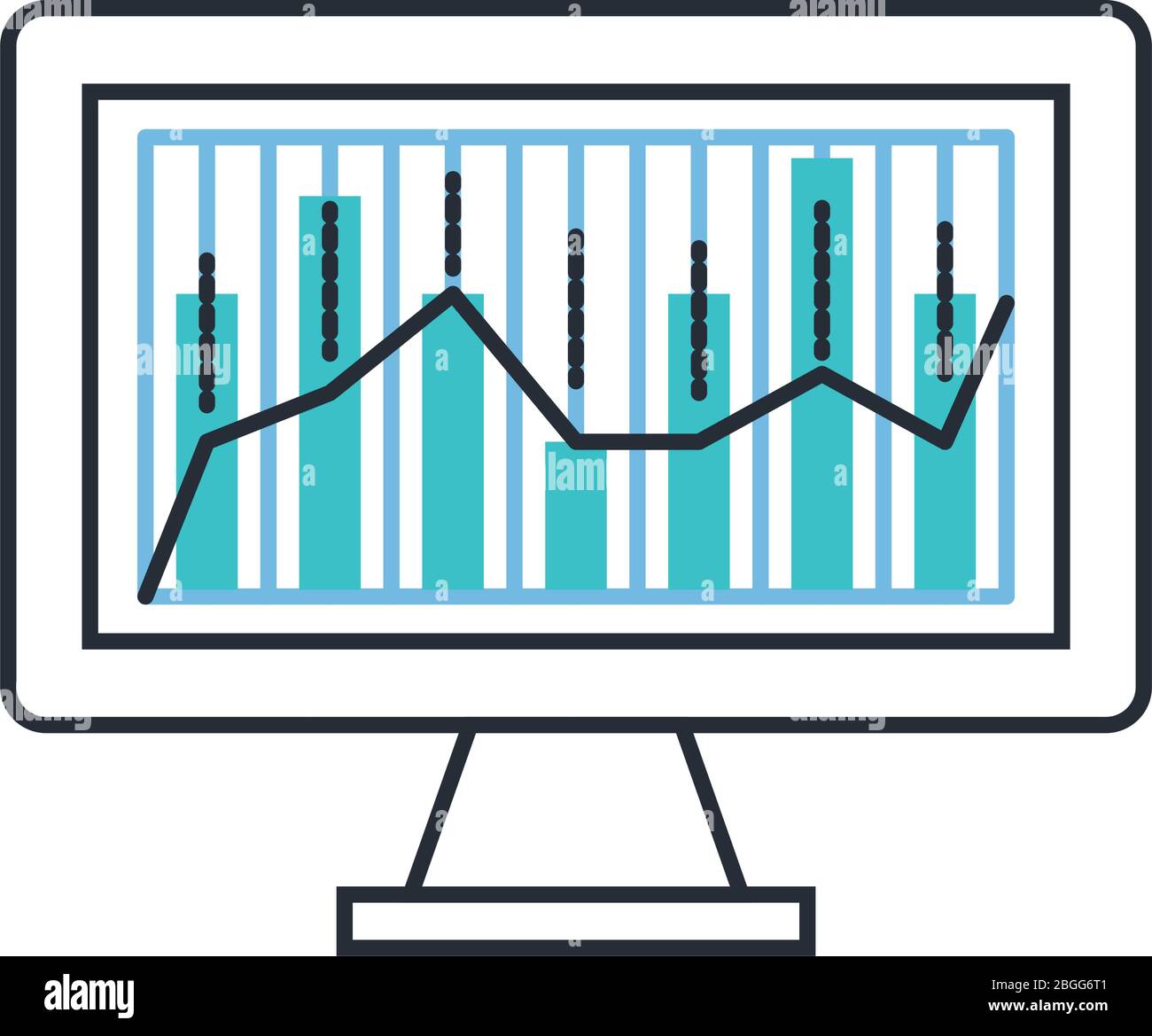 desktop with statistics bars infographics Stock Vector Image & Art - Alamy