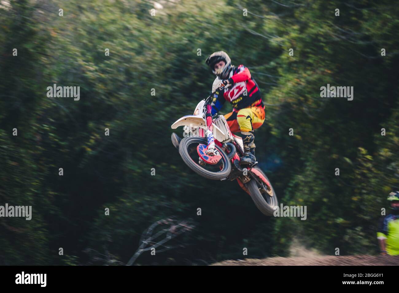 Enduro motorcyclist jumping hi-res stock photography and images - Alamy
