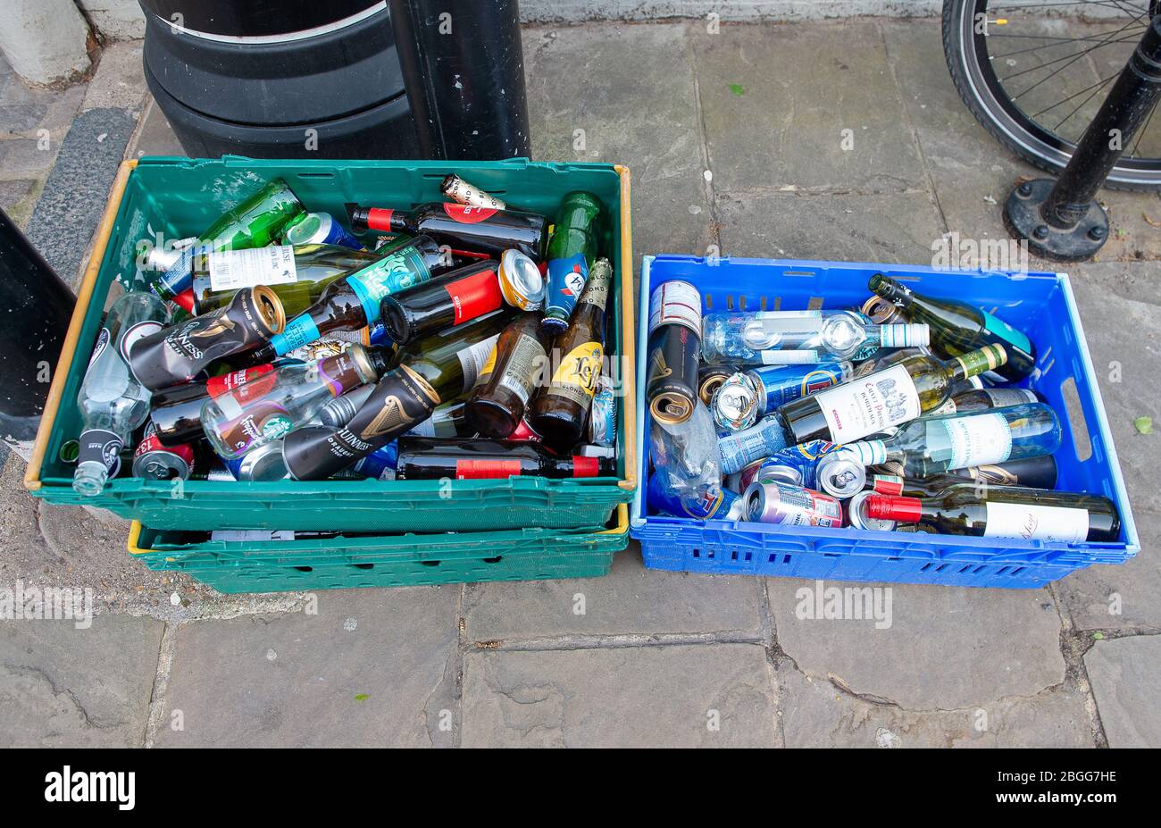 Eton, Windsor, Berkshire, UK. 21st April, 2020. Numerous empty alcohol ...