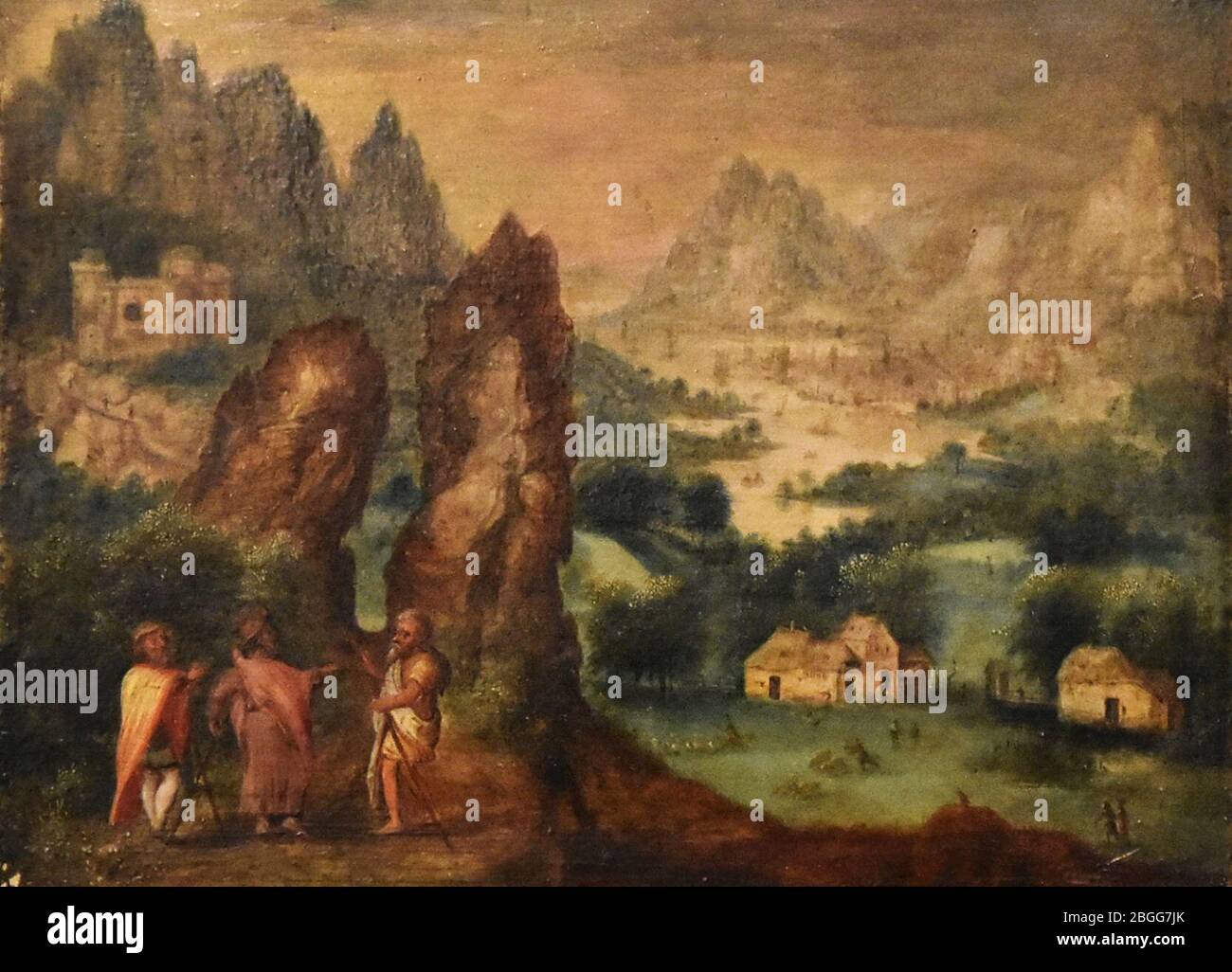 Herri met de Bles (ca.1505–na1555) Landschap met de discipelen van ...