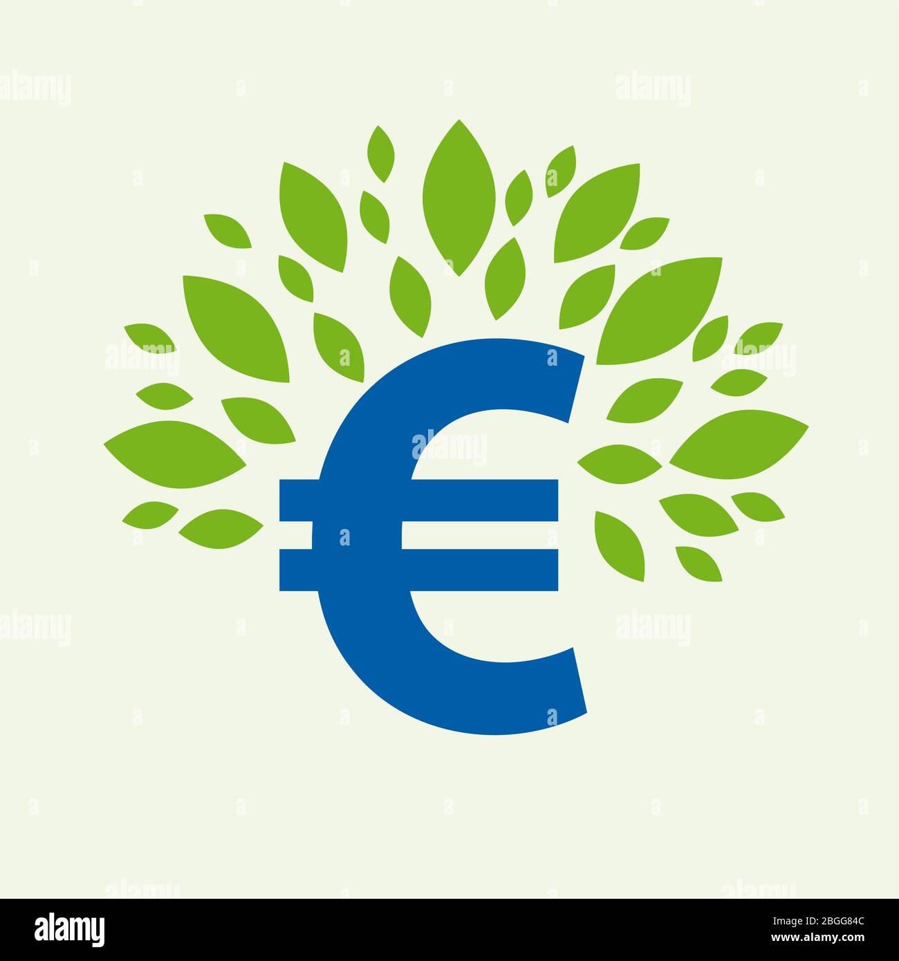 Green deal. Conceptual illustration with leaves and euro sign Stock ...