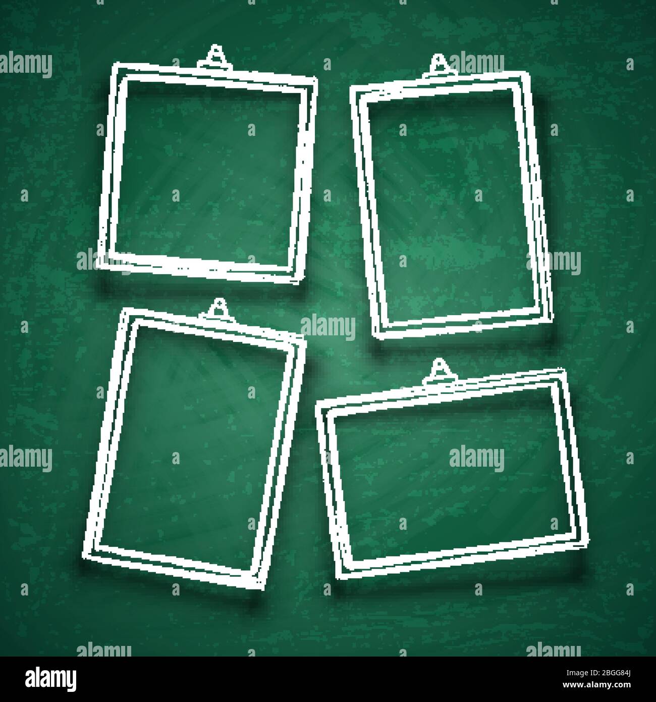 Chalk cute photo frames. Abstract picture frame borders for wedding ...