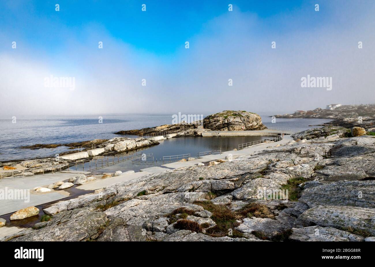 Sjobadet Myklebust swimming sea area with secure access ramps and ...