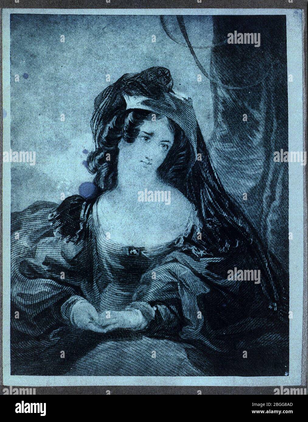 Herschel lady engraving 5th August, 1839 Stock Photo - Alamy