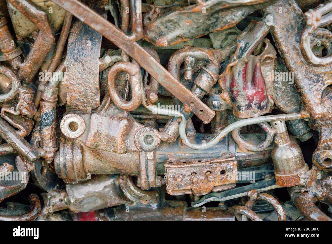 Different scrap metal. Textured metal scrap background. Details Stock ...