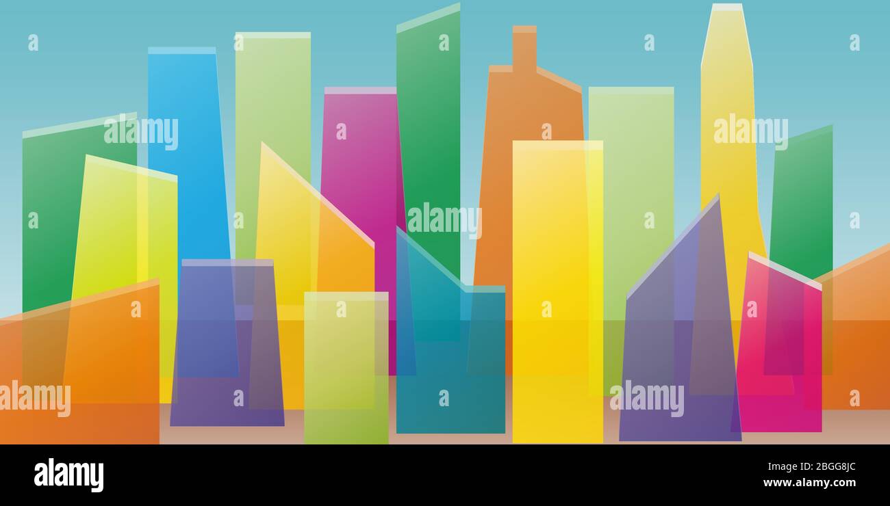 Abstract city. Housing and town in flat design. Vector illustration of ...